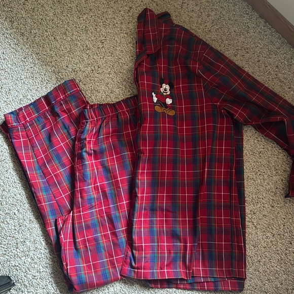 Disney | Other | Disney Mickey Mouse Plaid Pajama In Xl | Poshmark